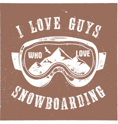Snowboarding goggles extreme logo and label Vector Image