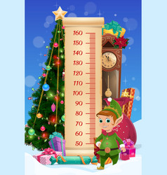 Kids height chart school book and bag stationery Vector Image