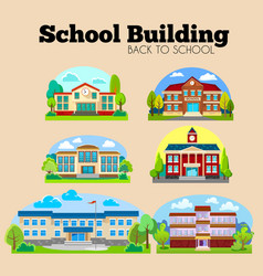 Modern school buildings exterior student city Vector Image