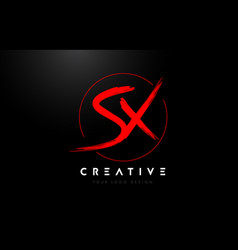 Red sa brush letter logo design artistic Vector Image
