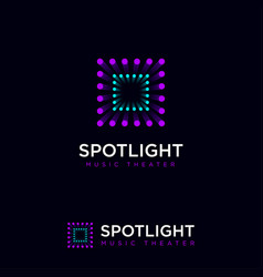 Spotlight logo show musical theater spots Vector Image