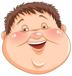 Face of fat boy cartoon Royalty Free Vector Image