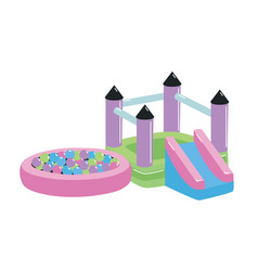 Children playing with colorful balls in ball pool Vector Image