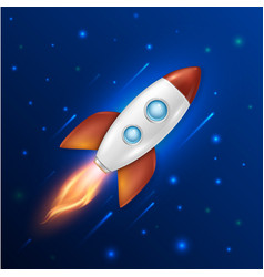 Retro space rocket ship icon set in a flat Vector Image