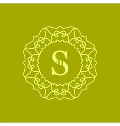 Linear monogram vintage Royalty Free Vector Image