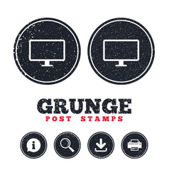 Computer widescreen monitor sign icon Royalty Free Vector