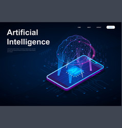 Artificial intelligence concept modern flat Vector Image