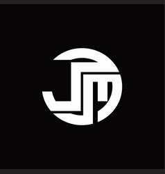 Jm logo initial with circle line cut design Vector Image