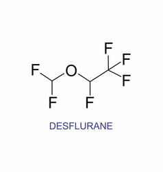 Desflurane structural formula Royalty Free Vector Image