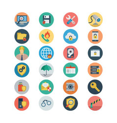 Security Flat Colored Icons 1 Royalty Free Vector Image