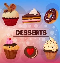 Set cupcake Royalty Free Vector Image - VectorStock