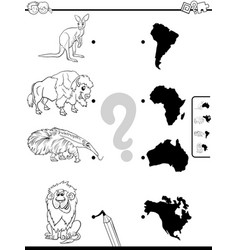 Educational african animals color book Royalty Free Vector