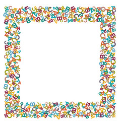 Colorful text box made from alphabet symbols Vector Image