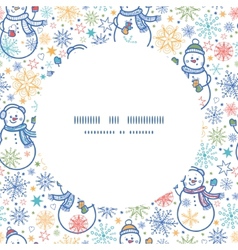 Falling snow circle frame seamless pattern Vector Image