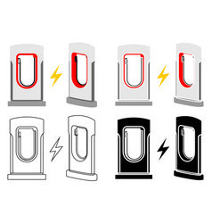 Electric supercharger colored and outline Vector Image