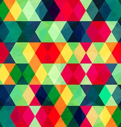 Colorful triangle seamless pattern with grunge Vector Image