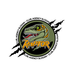 Raptor mascot logo outline version raptors logo Vector Image
