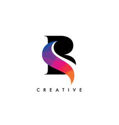 Vs letter design with creative cut and colorful Vector Image