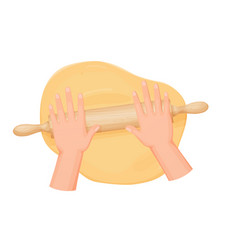 Kneading dough hands set rolled out Royalty Free Vector