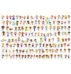 Children characters in different actions Vector Image