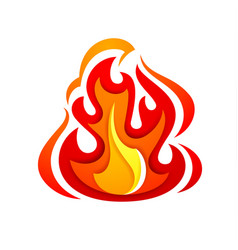Fire flame 3d red icon Royalty Free Vector Image