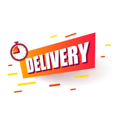 Red label free shipping speech bubble with truck Vector Image