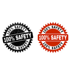 100 percent safety black rosette watermark with Vector Image
