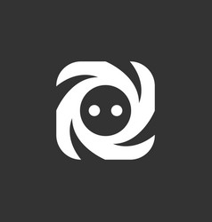 Socket logo icon on black background Royalty Free Vector