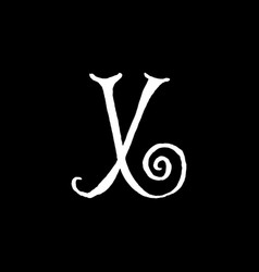Letter x handwritten by dry brush rough strokes Vector Image