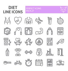 Japan line icon set japanese food symbols Vector Image
