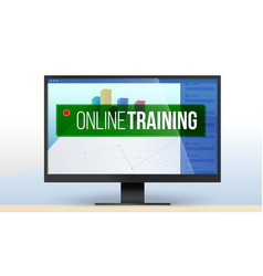 Banner for online training computer monitor Vector Image