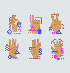 Hands finger and numbers Royalty Free Vector Image