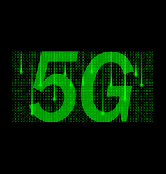 Big data binary code flow through 5g mobile Vector Image