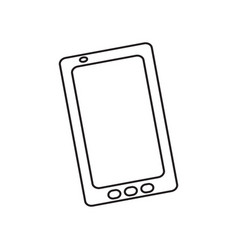 Outline line drawing modern smartphone elegant Vector Image