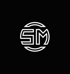 Sm logo monogram emblem style with crown shape Vector Image