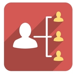 Patient relations flat rounded square icon Vector Image