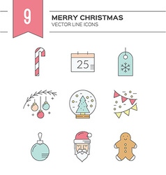 Christmas simple icons Royalty Free Vector Image