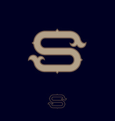 Initials s and j logo golden letters Royalty Free Vector