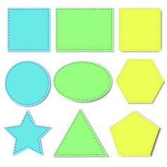 Geometric shapes with labels set 12 basic Vector Image