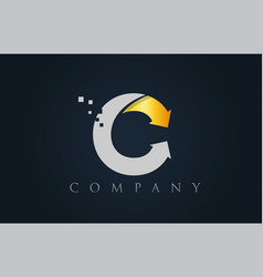Yellow gold alphabet letter c logo company icon Vector Image
