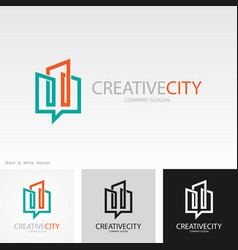 Line building creative logo Royalty Free Vector Image