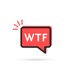 Comic speech bubble with expression text wtf Vector Image
