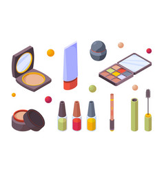 Cosmetic products set isometric view Royalty Free Vector