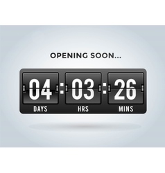 Countdown clock digits board panels timer Vector Image
