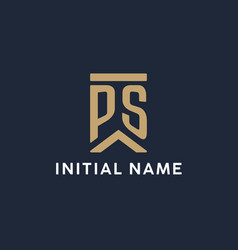 Ps initial wedding monogram logo Royalty Free Vector Image