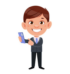Young handsome smiling businessman in smart Vector Image