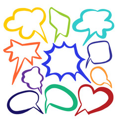 Blank doodle speech bubbles Royalty Free Vector Image