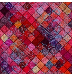 Pink plaid patchwork background Royalty Free Vector Image