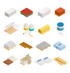 Construction materials icon set Royalty Free Vector Image