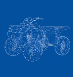 Atv quadbike concept outline Royalty Free Vector Image